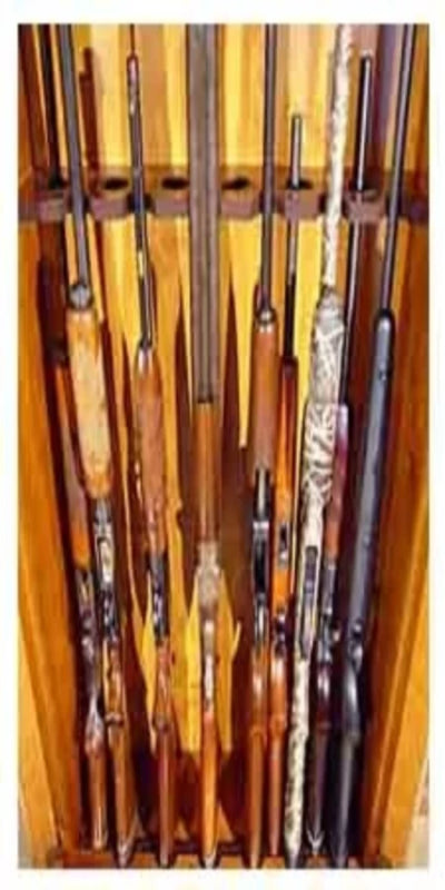 12-Gun Wood Gun Cabinet | Pine | Locking Pistol Display – Premier Gun ...